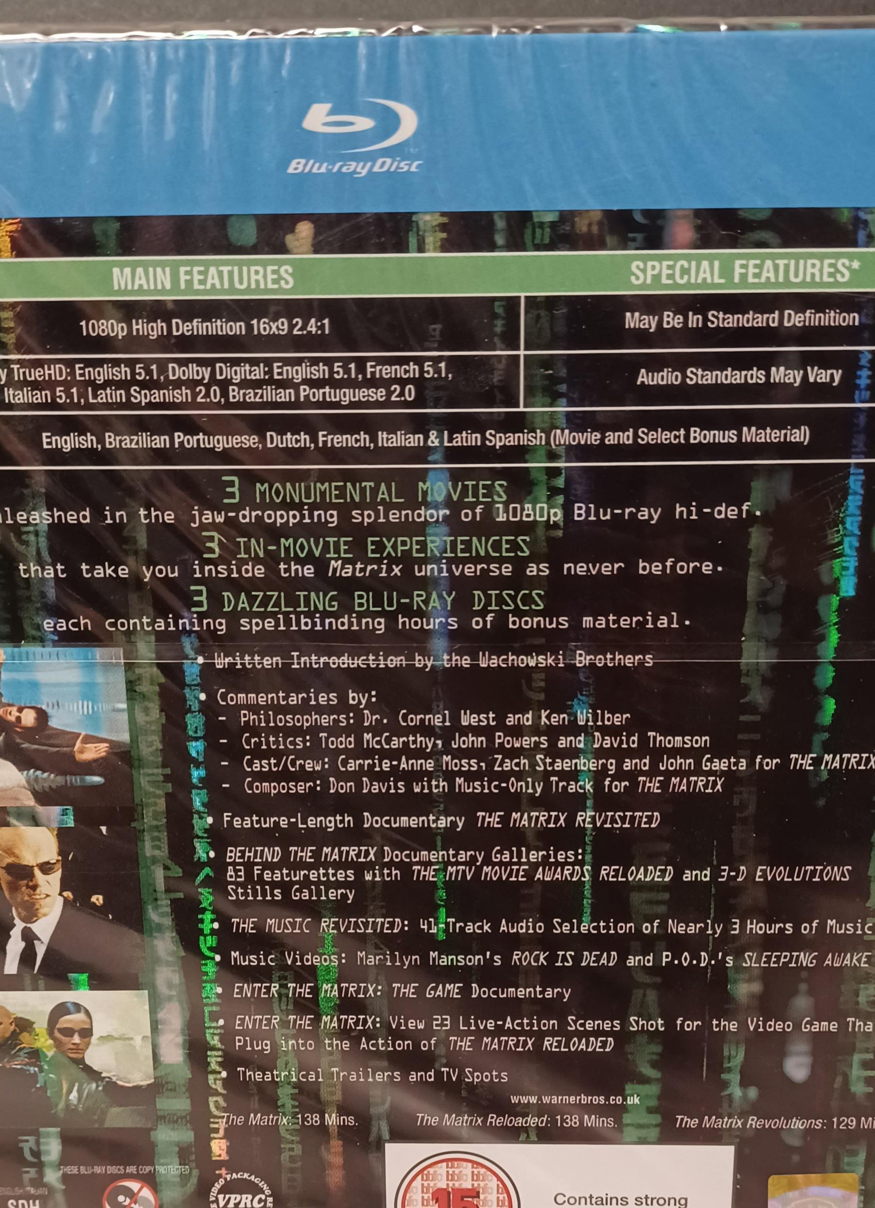 Complete Matrix Trilogy Blu-Ray Boxset. | Robs Retros